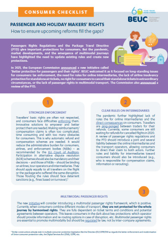 Passenger and holiday makers’ rights: How to ensure upcoming reforms ...