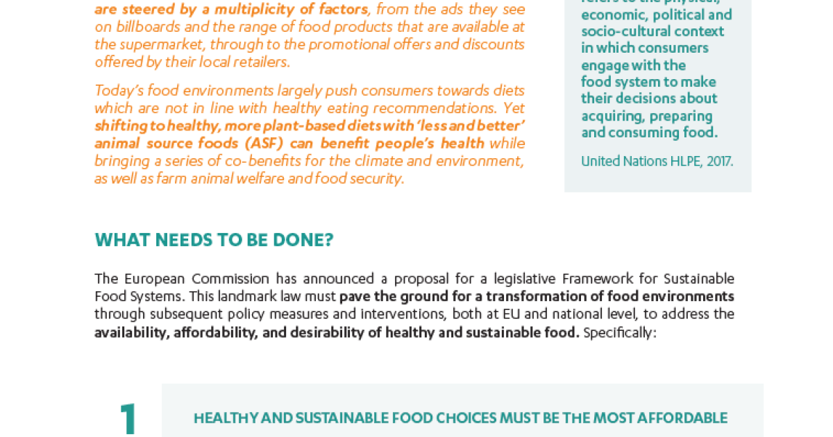 Six steps towards sustainable and healthy food systems