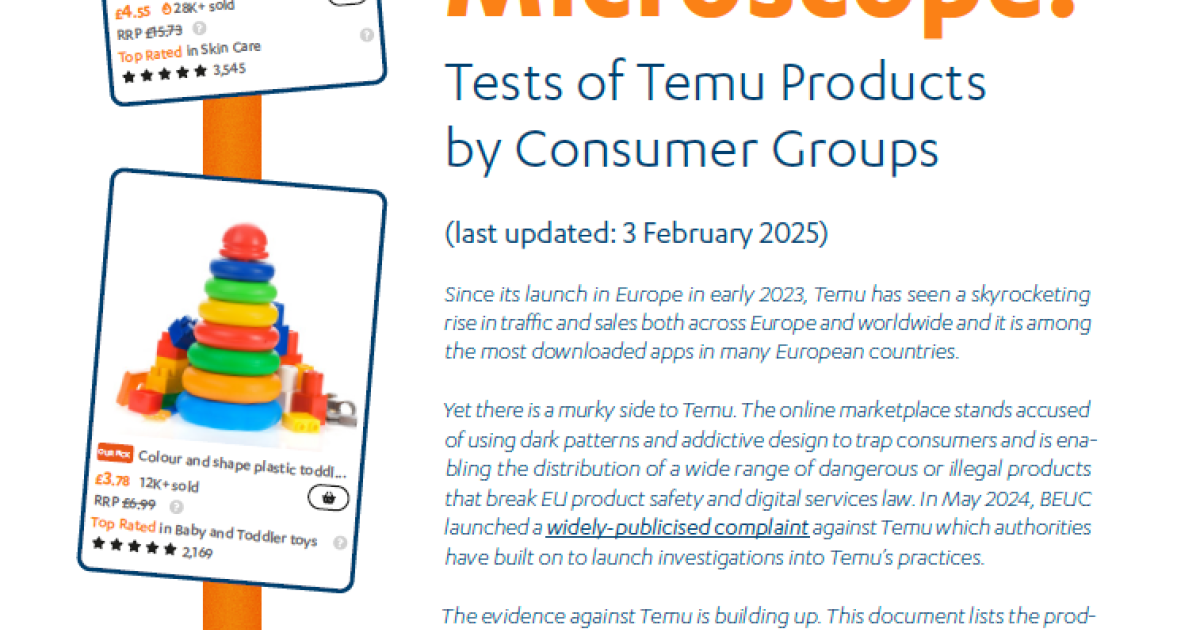 Under the Microscope: Tests of Temu Products by Consumer Groups